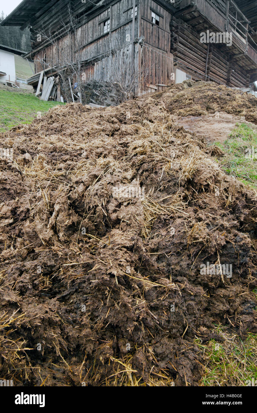 Dunghill below farm Stock Photo - Alamy
