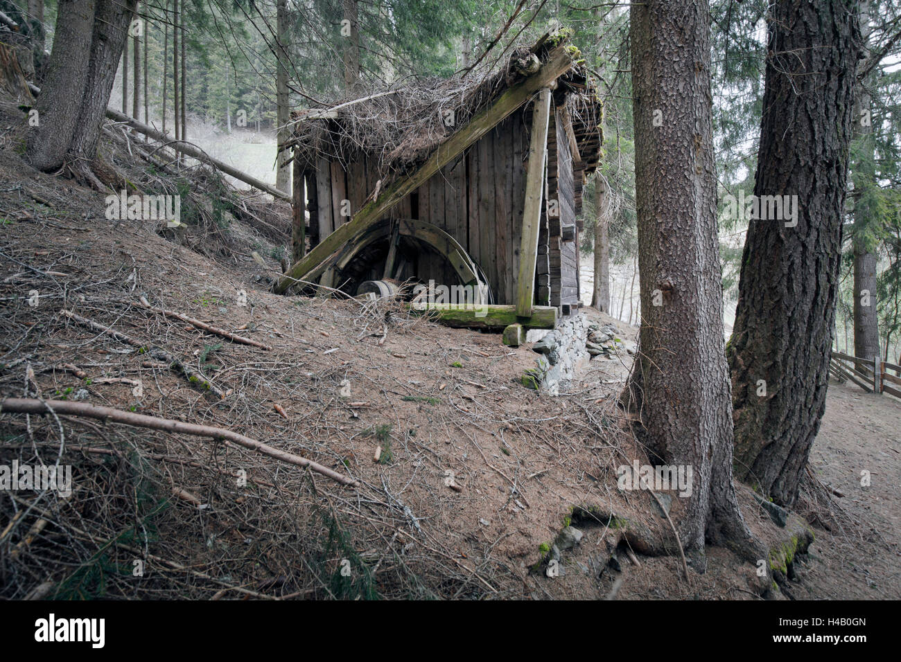 decayed mill in a mountain forest Stock Photo - Alamy