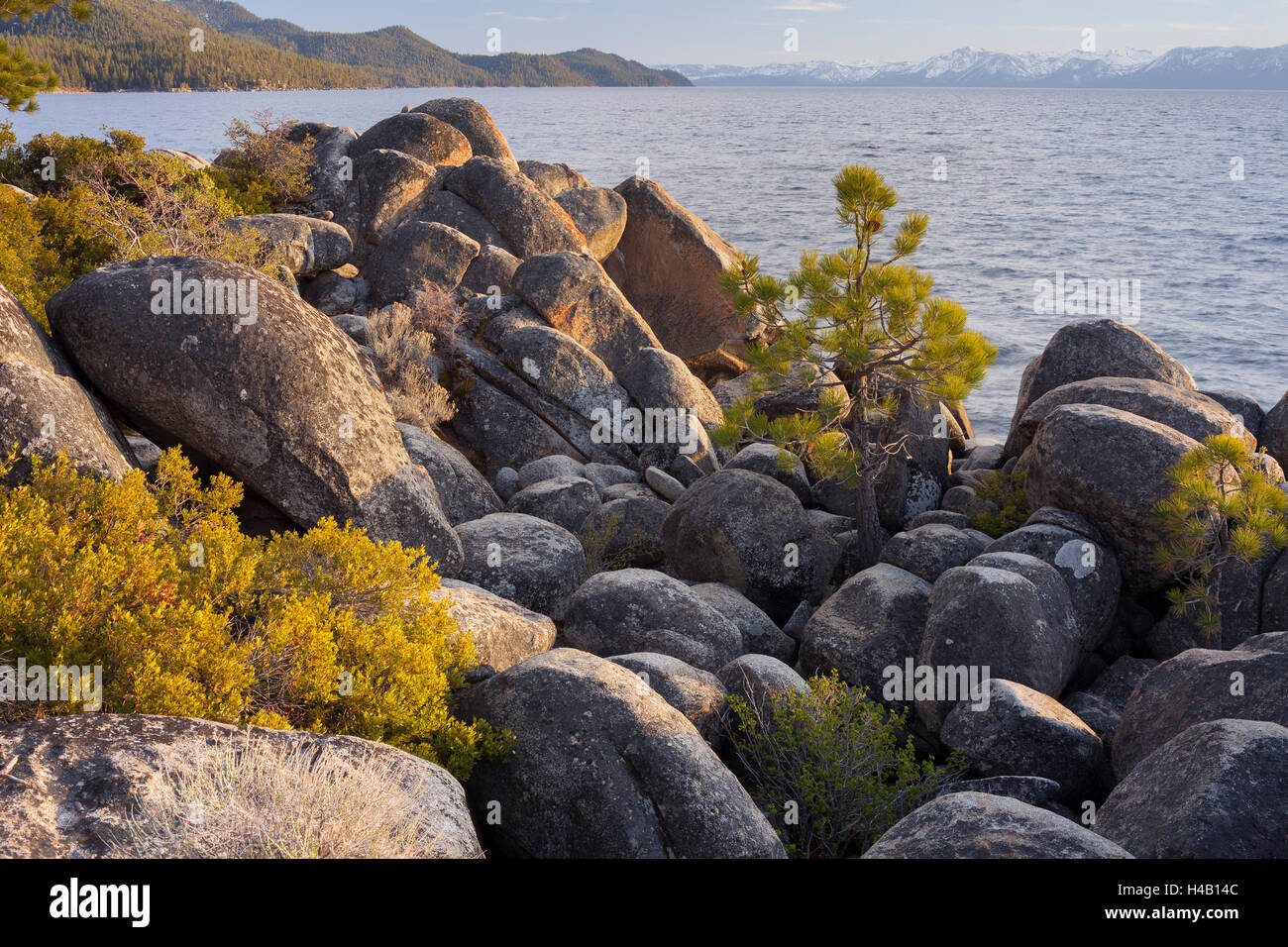 Granite rocks, Sand Harbor, Lake Tahoe, California, USA Stock Photo - Alamy