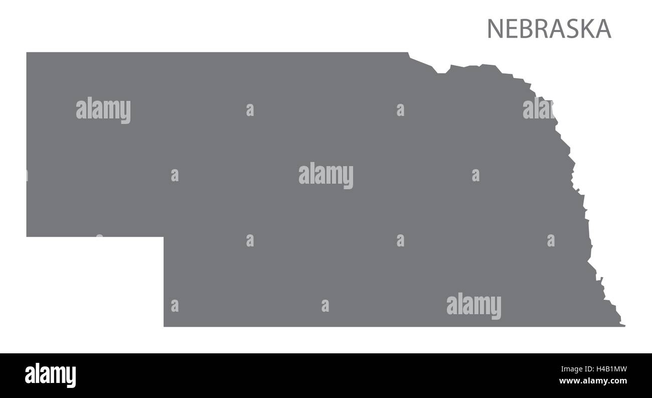 Nebraska USA Map in grey Stock Vector Image & Art - Alamy