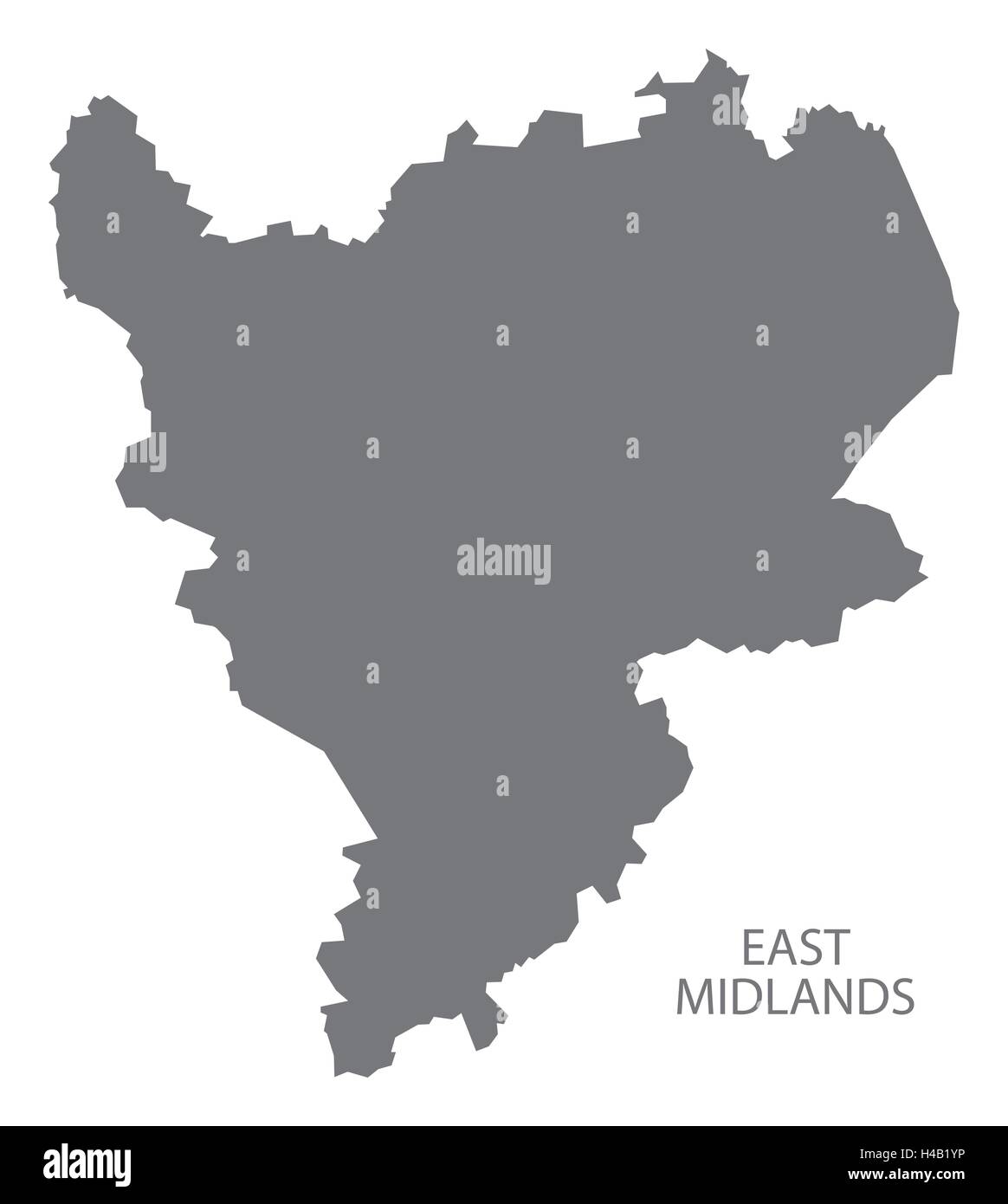 Grey county map of England, East Midlands Stock Vector Image & Art - Alamy