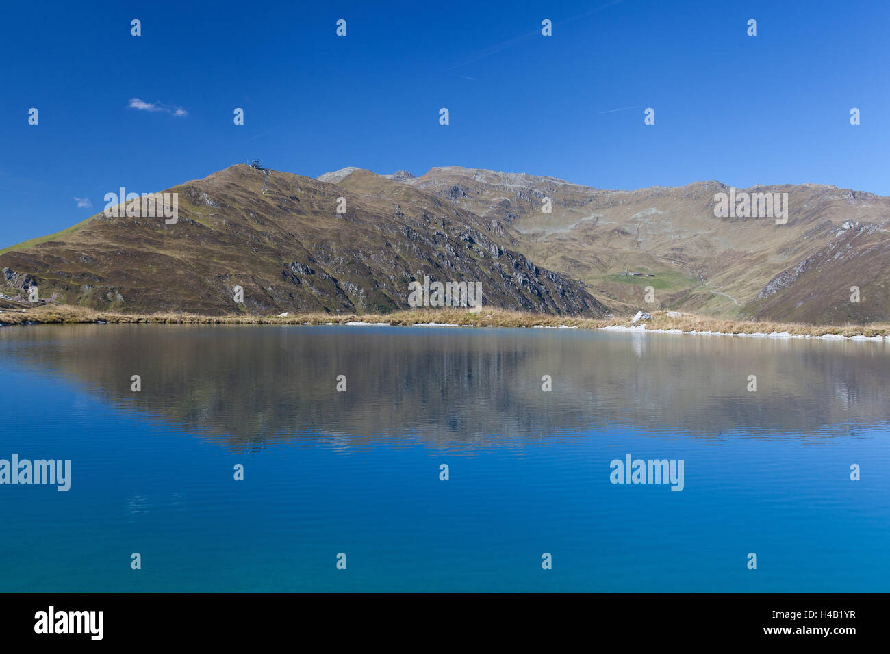 Alpine landscape at the Penken with view to the Tux Alps, Austria Stock ...