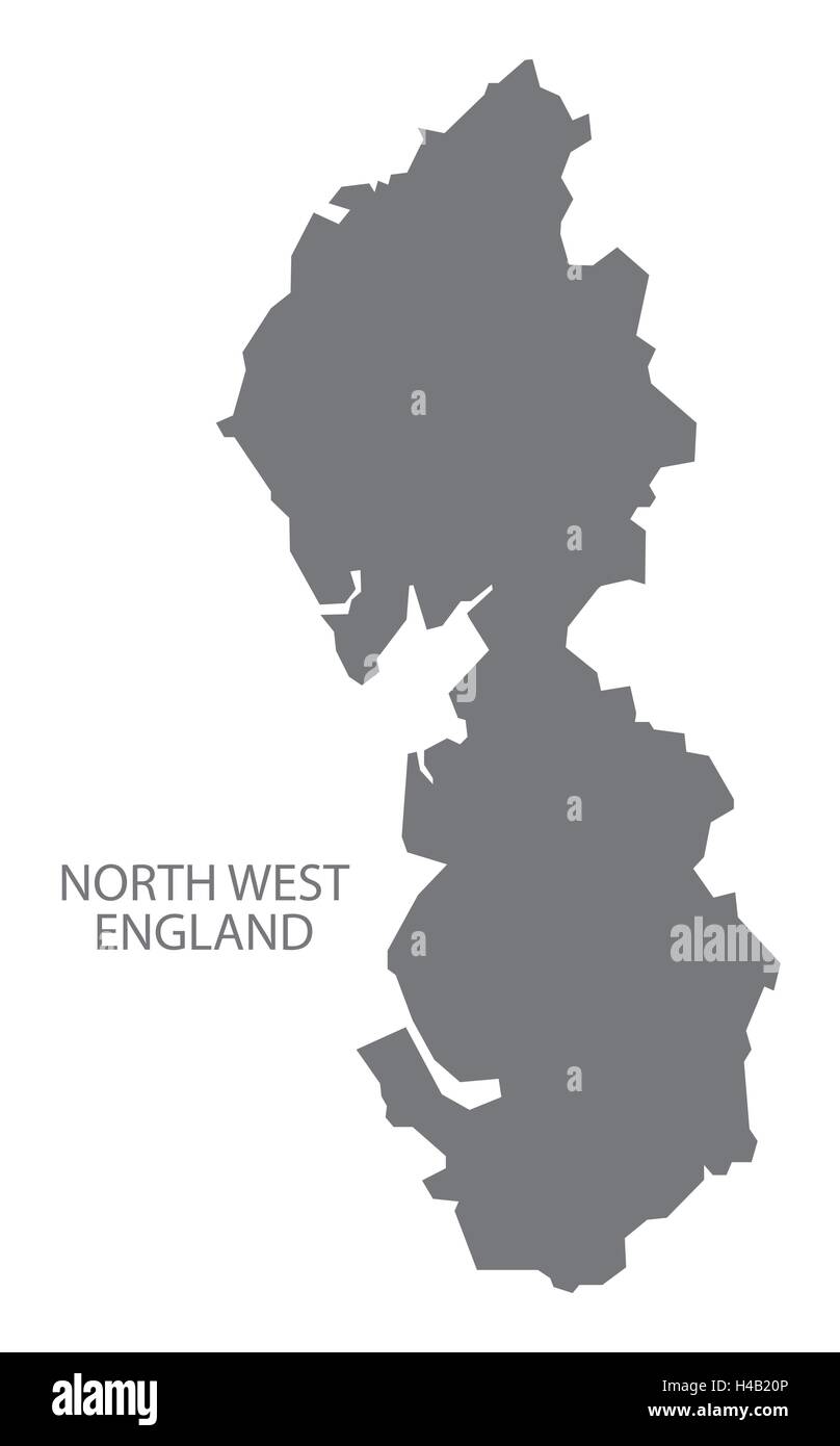 North west england map hi-res stock photography and images - Alamy
