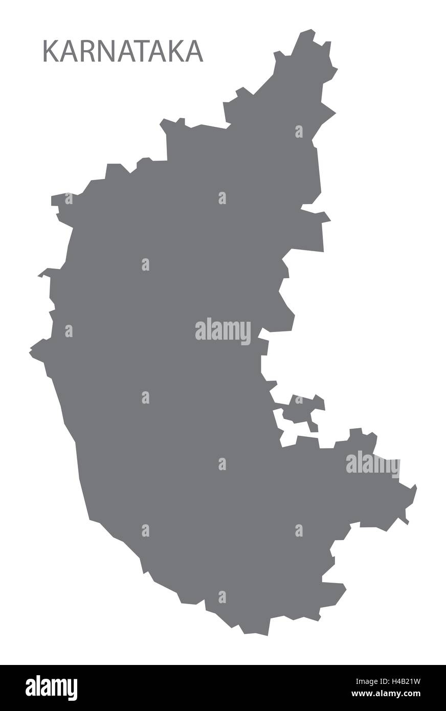 Karnataka india grey map illustration Stock Vector Image & Art - Alamy