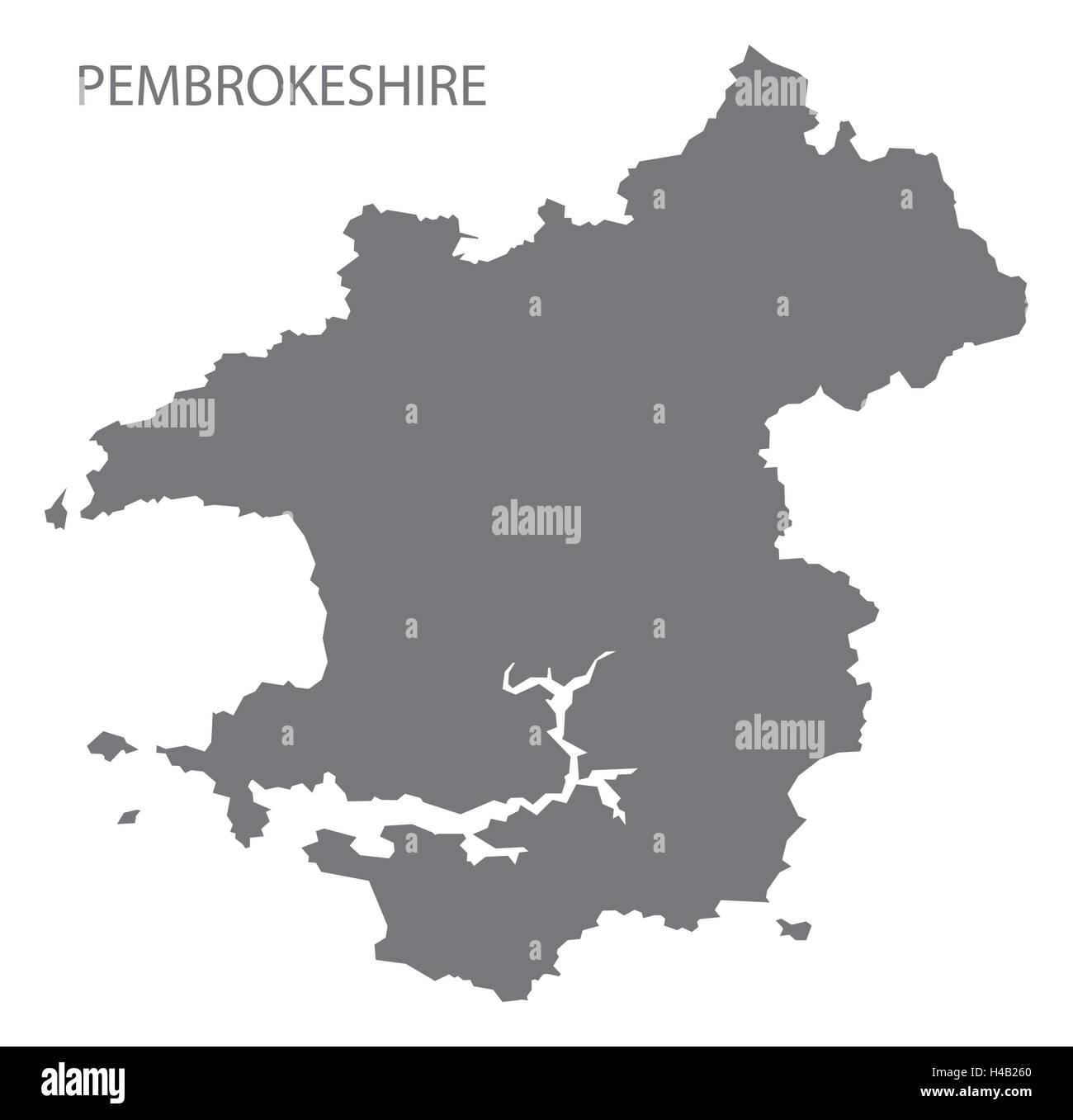 Pembrokeshire Wales Map grey Stock Vector Image & Art - Alamy