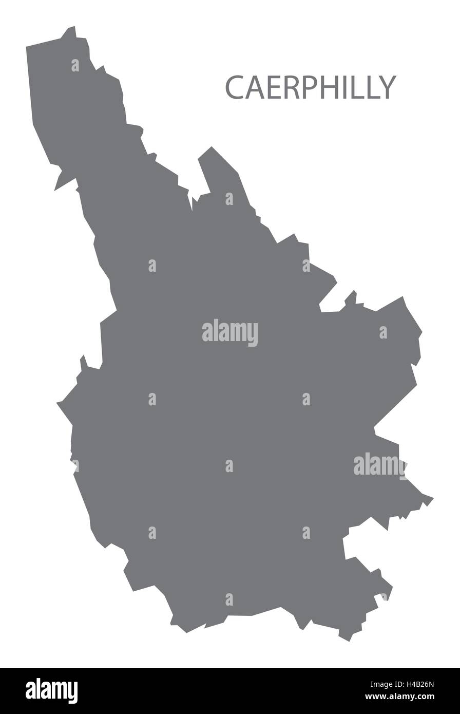 Caerphilly Wales Map grey Stock Vector Image & Art - Alamy