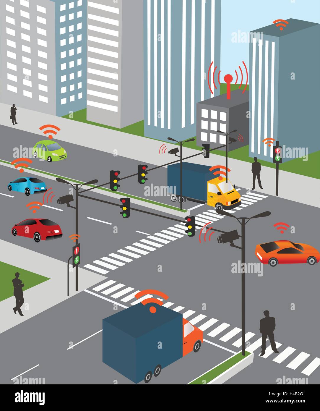 Communication that connects cars to devices on the road, such as ...