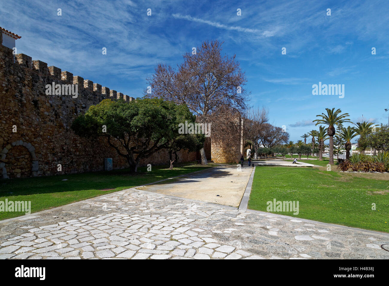 historical old town of Lagos with the well-preserved city wall from the ...