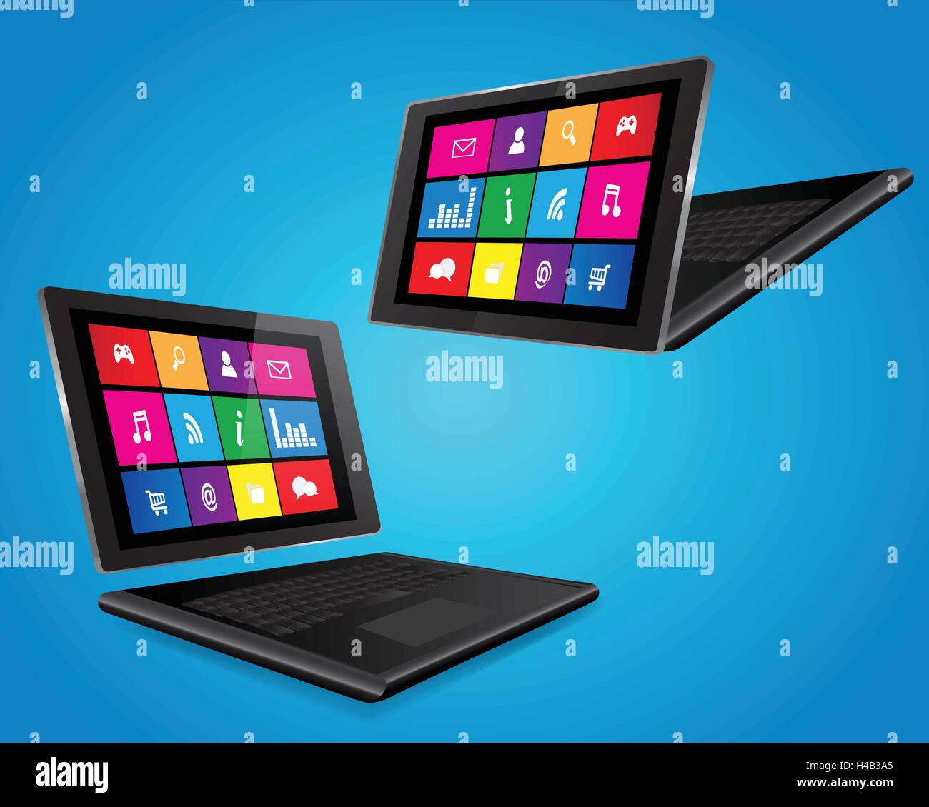Laptop application icons hi-res stock photography and images - Alamy