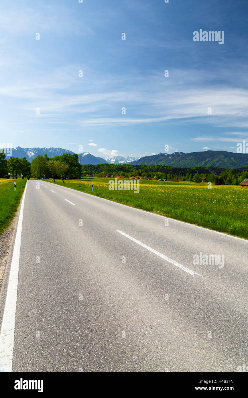 Germany, Bavaria, country road in spring Stock Photo - Alamy
