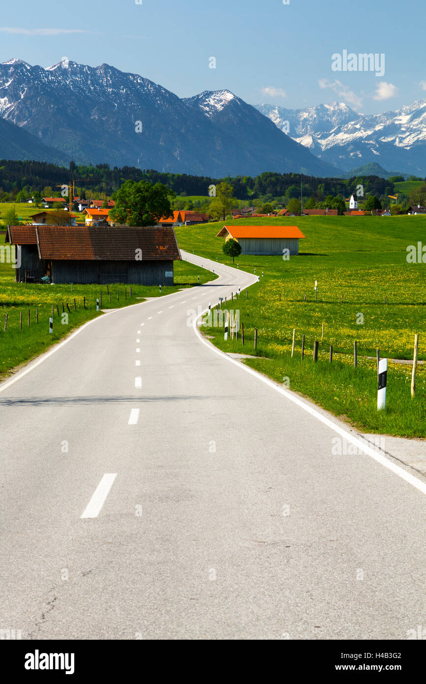 Germany, Bavaria, country road in spring Stock Photo - Alamy