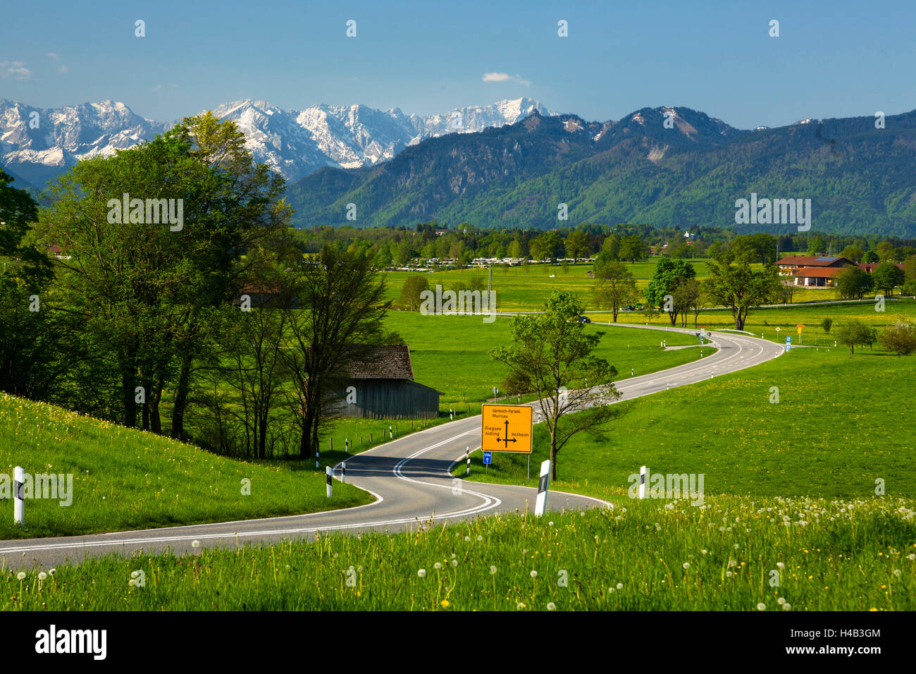 Germany, Bavaria, country road in spring Stock Photo - Alamy