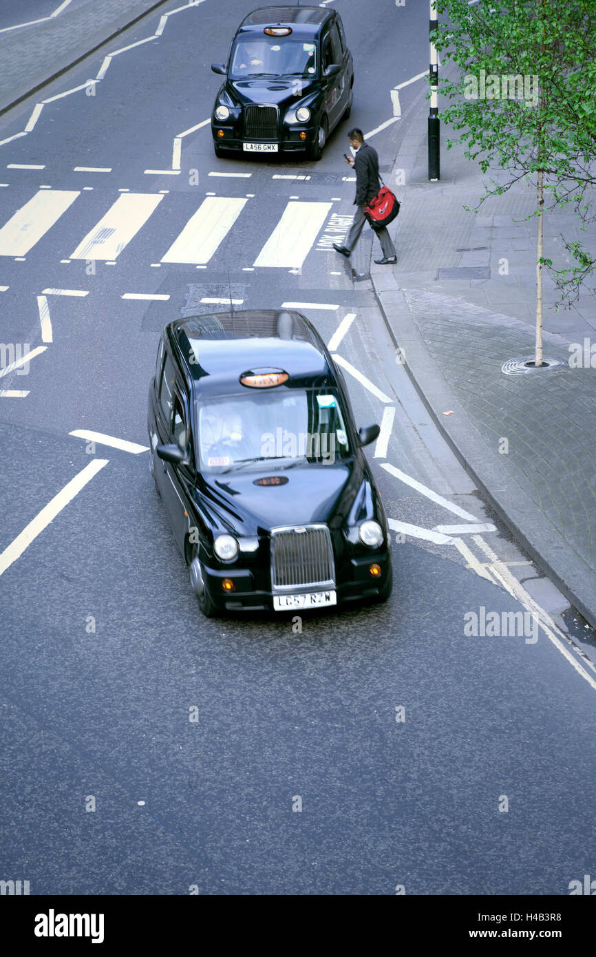 Street, town, taxi, zebra crossing Stock Photo - Alamy