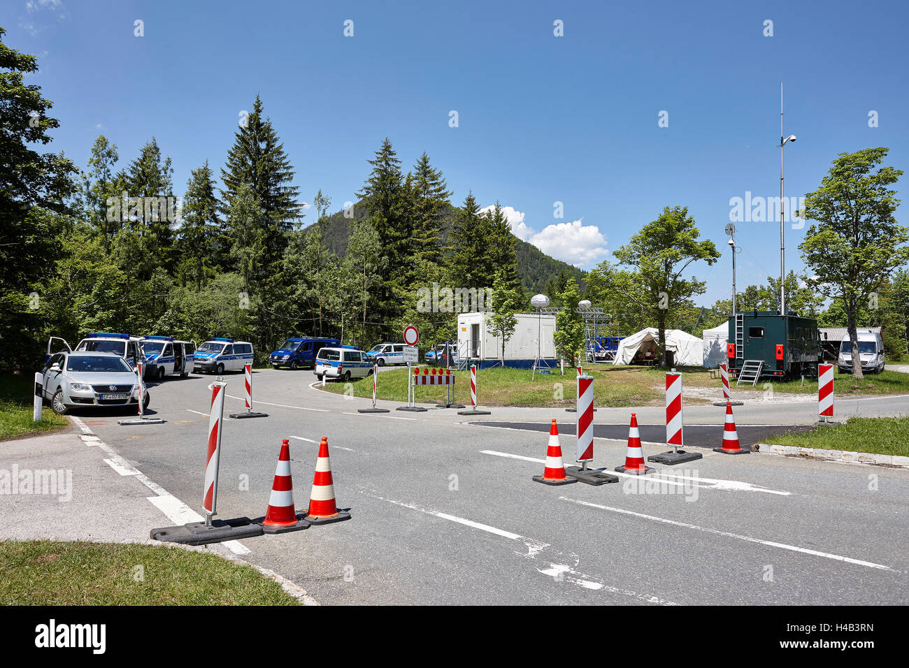 Police check, country road Stock Photo - Alamy