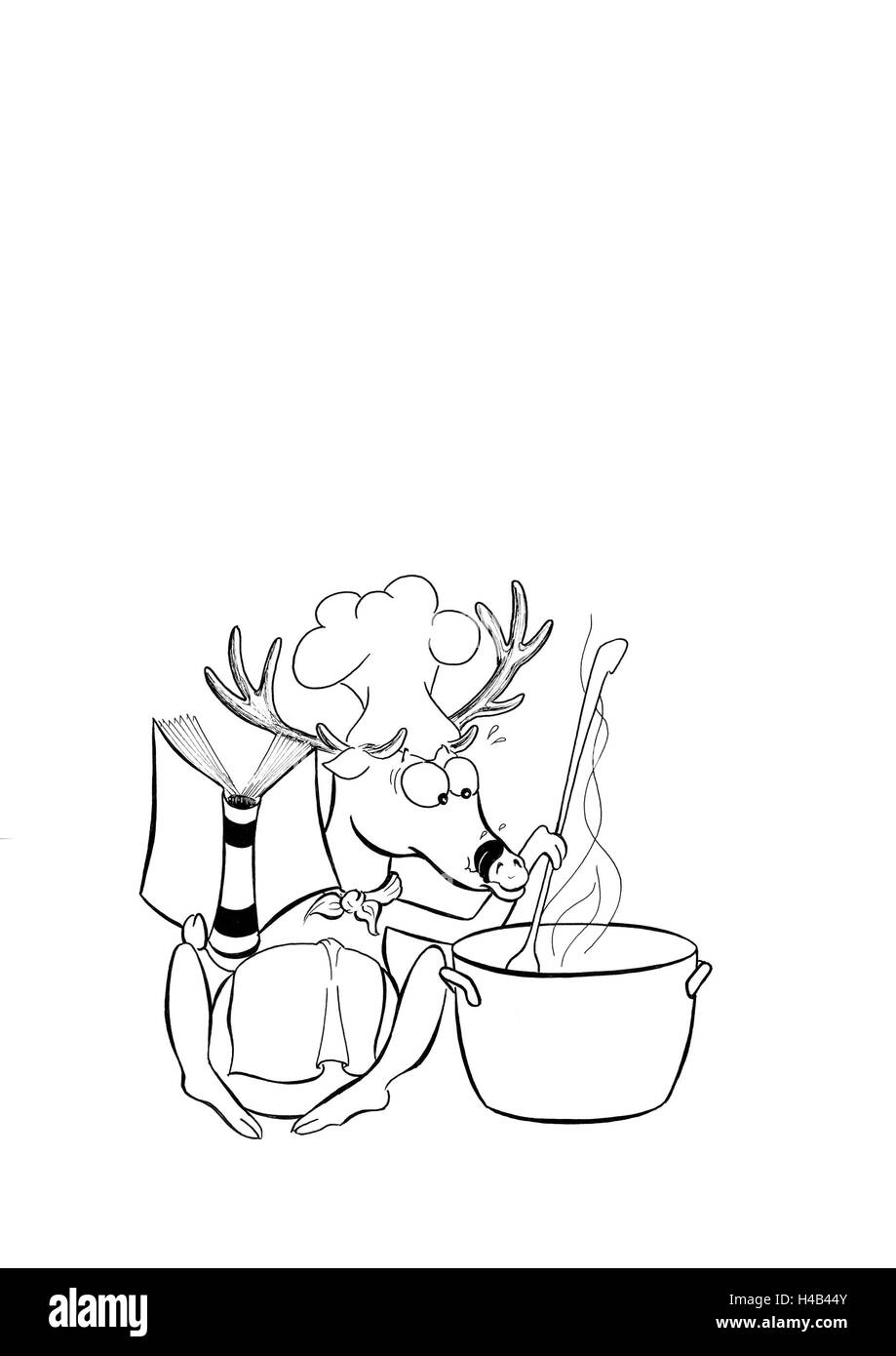 Eightpointer deer cooking Stock Photo - Alamy
