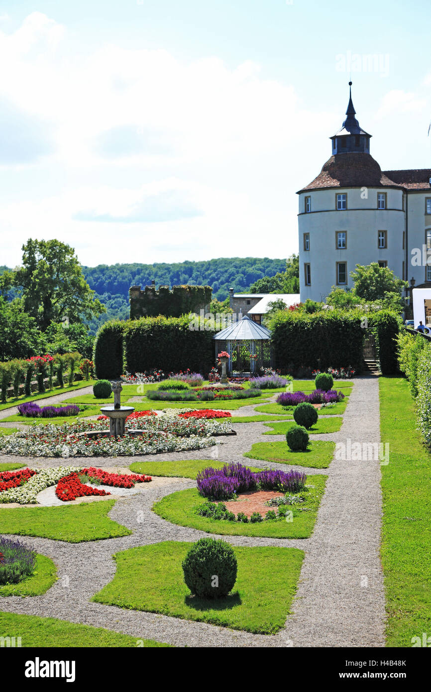 Germany, Baden-Wurttemberg, castle Langenburg, castle grounds Stock ...