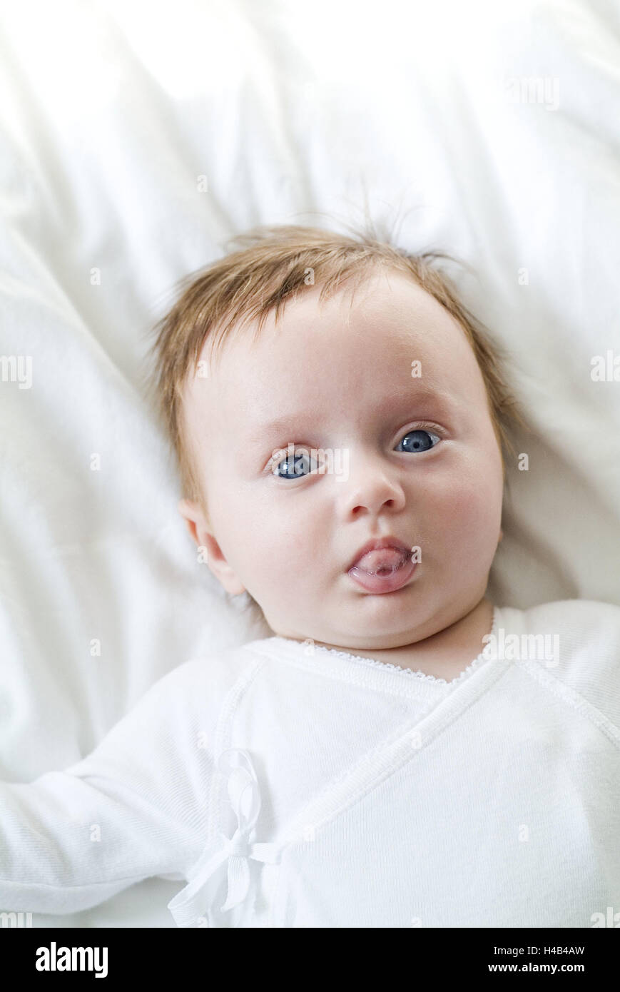 Baby, bed, lie, portrait, person, child, child portrait, baby portrait ...