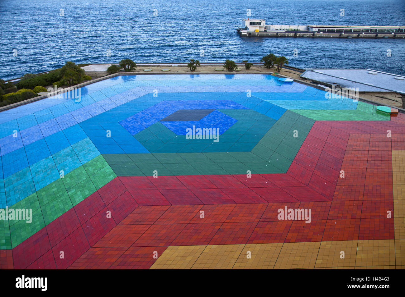 Monte Carlo, Monaco, Hexa Grace von Victor Vasarely on the roof of the ...