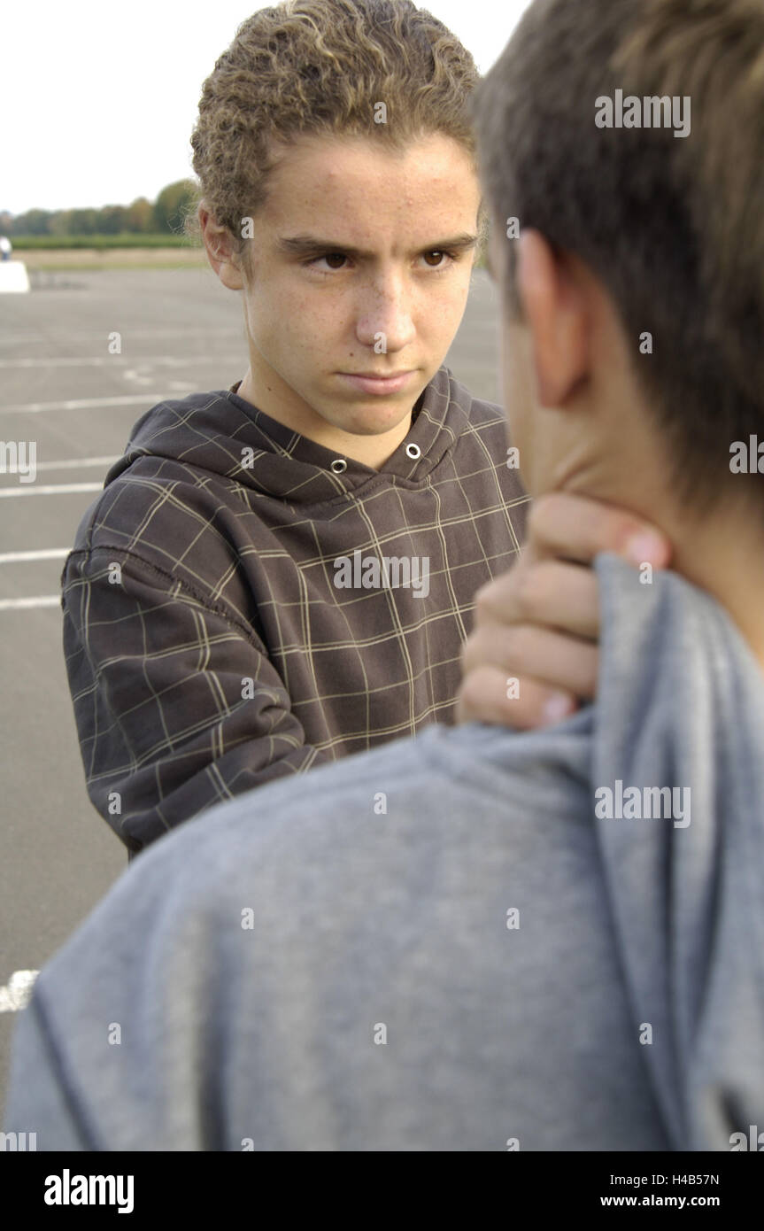 Teenager, boys, fight, annoyance, power, outside Stock Photo - Alamy