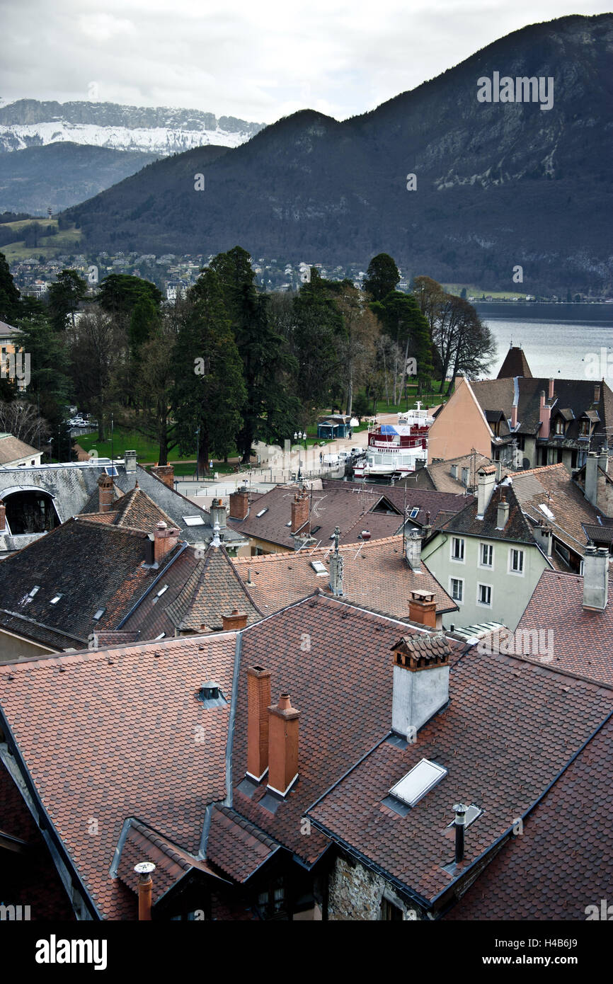 Cityscape of Annecy, view from the castle, Haute-Savoie, France Stock ...