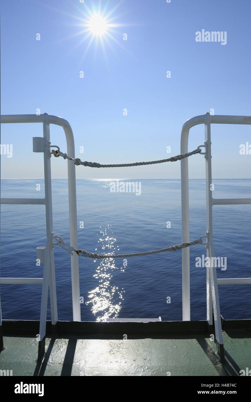 Rail on expedition ship, Norwegian Sea, the Arctic Ocean, the Arctic ...