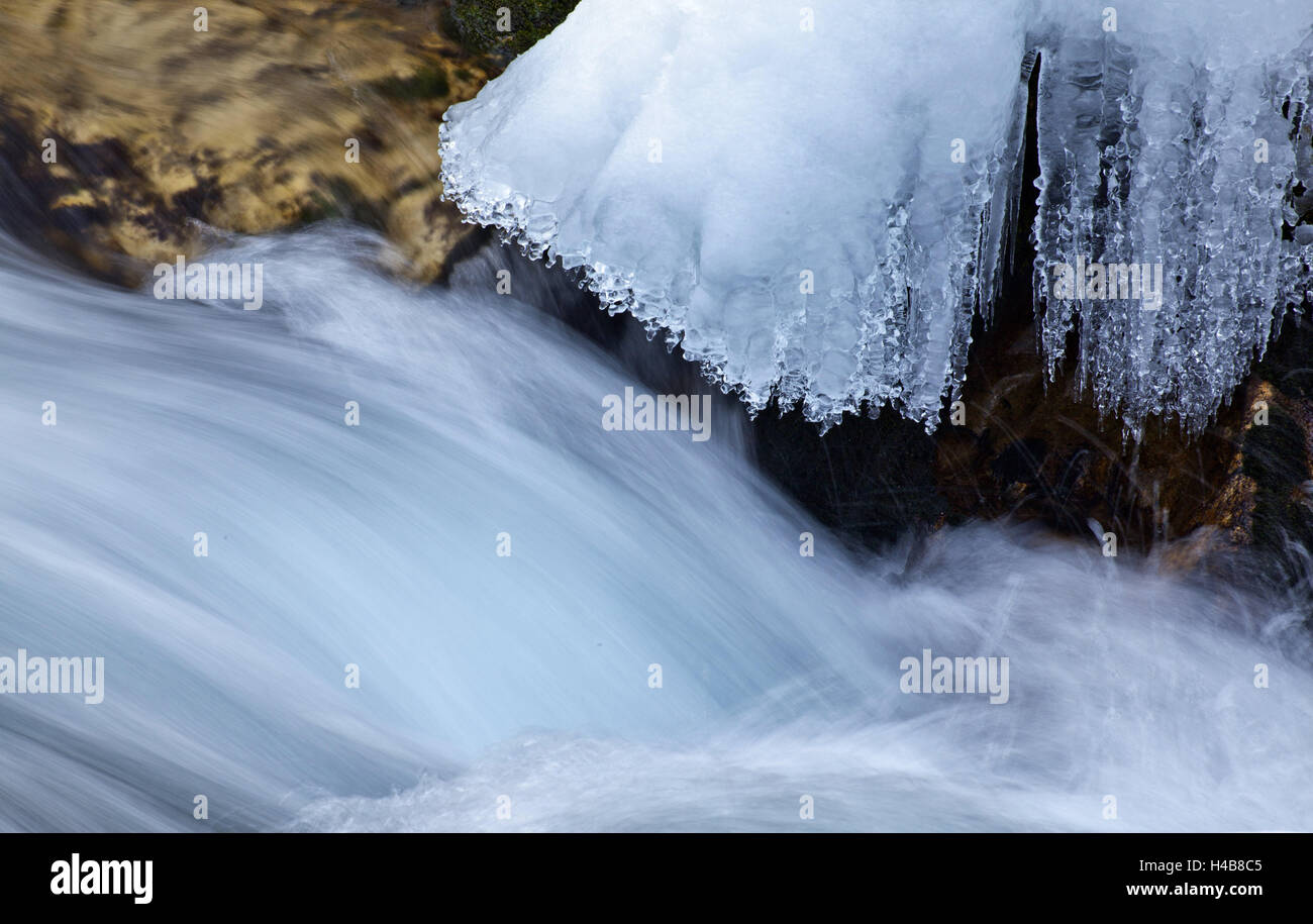 Icy mountain brook Stock Photo - Alamy