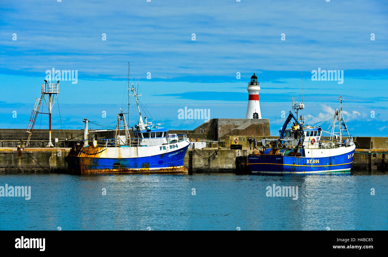 Trawler in the harbor, Fraserburgh, Scotland, United Kingdom Stock ...