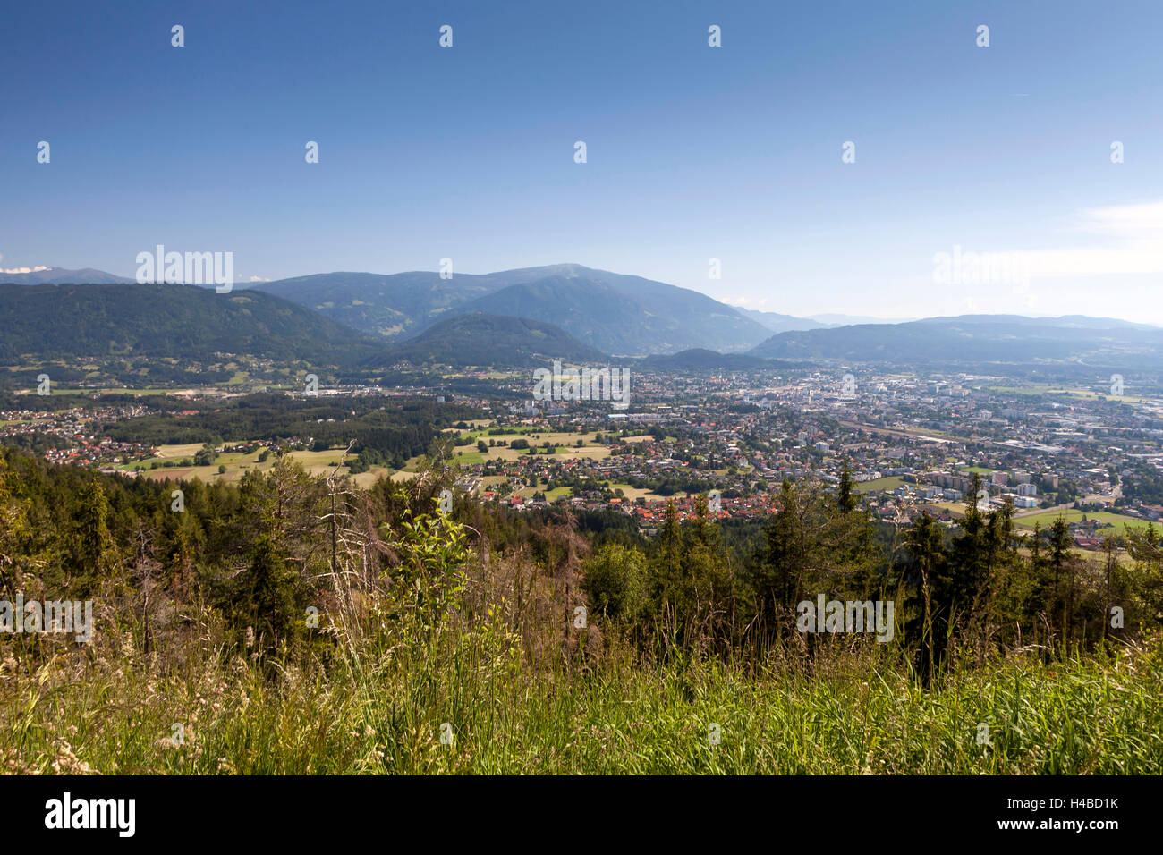At the Villacher Alpenstrasse, view over Villach Stock Photo - Alamy