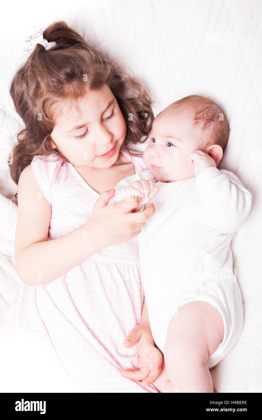Sister with brother Stock Photo - Alamy