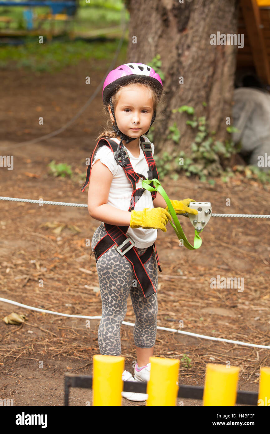 The obstacle course in adventure park Stock Photo - Alamy