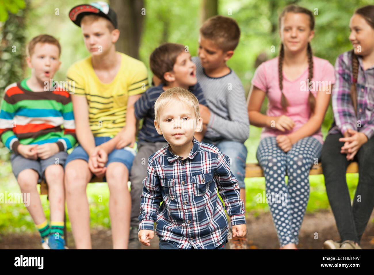 Group of children outdoors Stock Photo - Alamy
