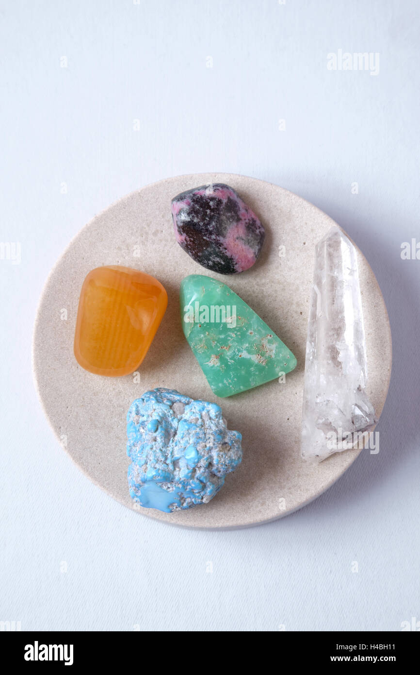 Precious stone therapy, alternative cure, remedial stones Stock Photo ...