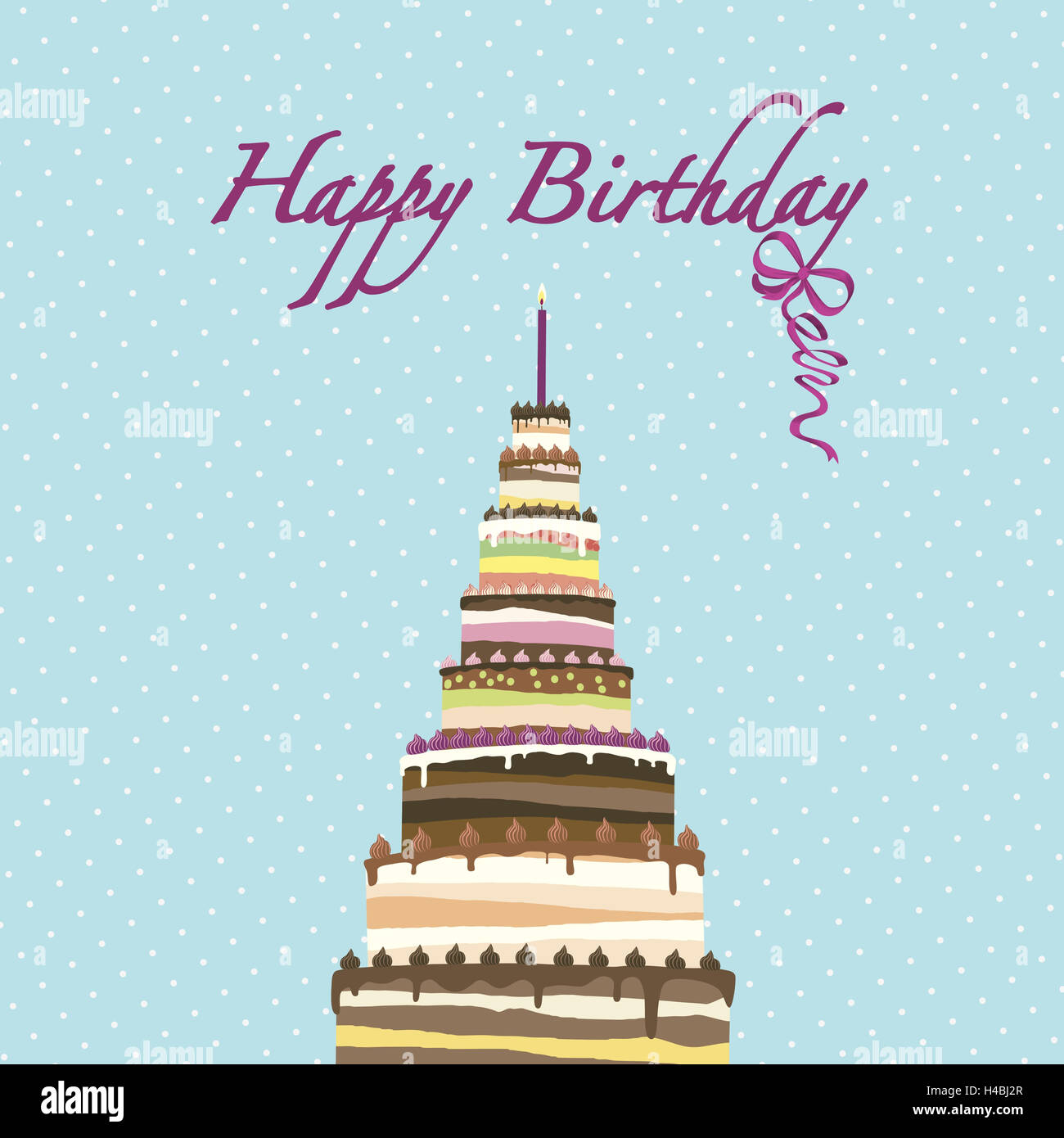 Illustration, cake, candle, happy Birthday, graphics, birthday cake ...