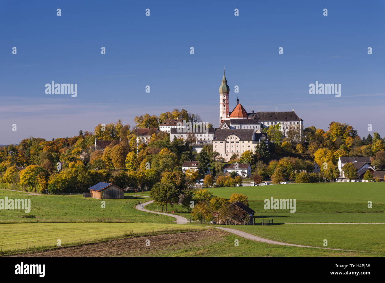 Germany, Bavaria, Upper Bavaria, 5-sea country, Andechs, autumn scenery ...