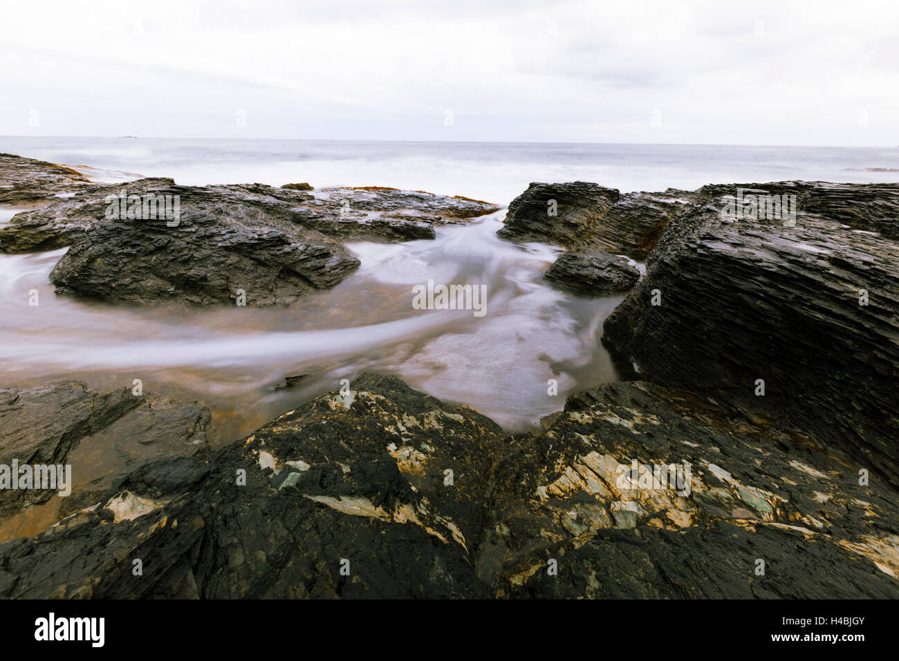 View of the rocky ocean shore Stock Photo - Alamy