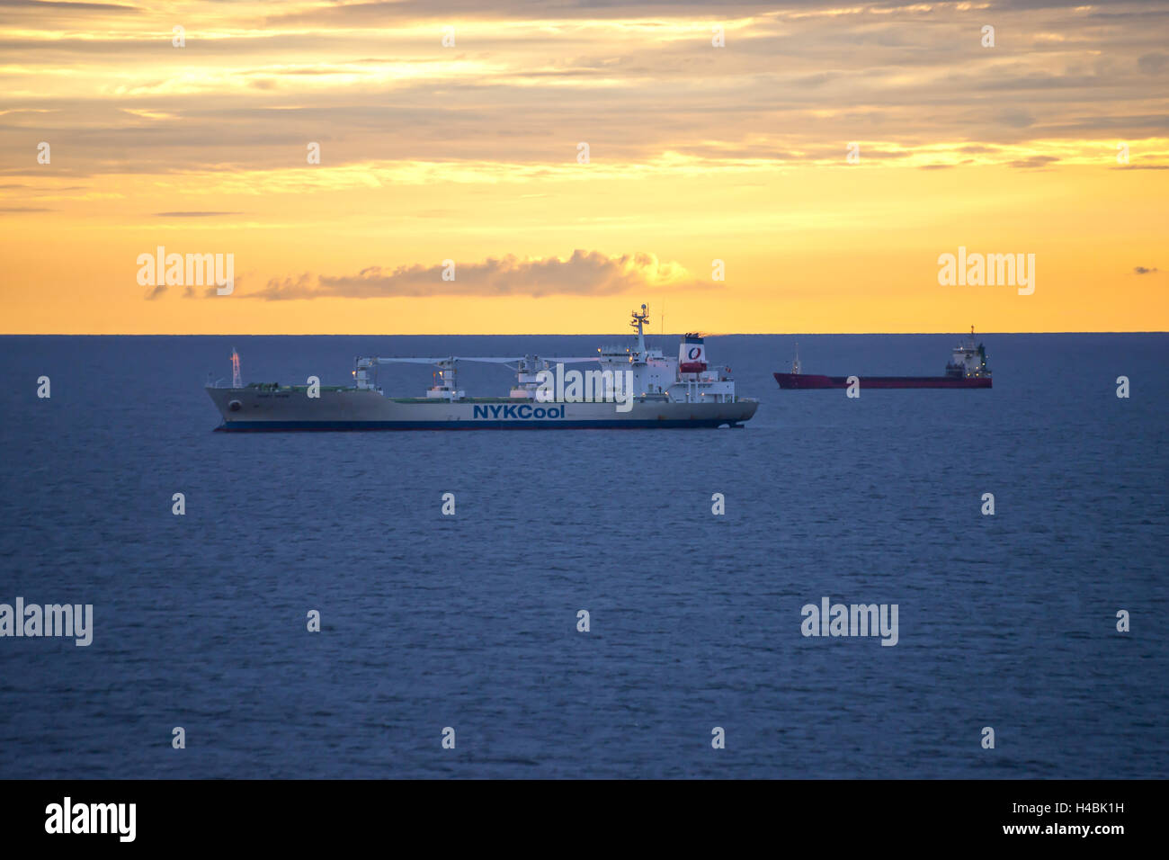 Estonia, ships in the Baltic Sea, dusk Stock Photo - Alamy
