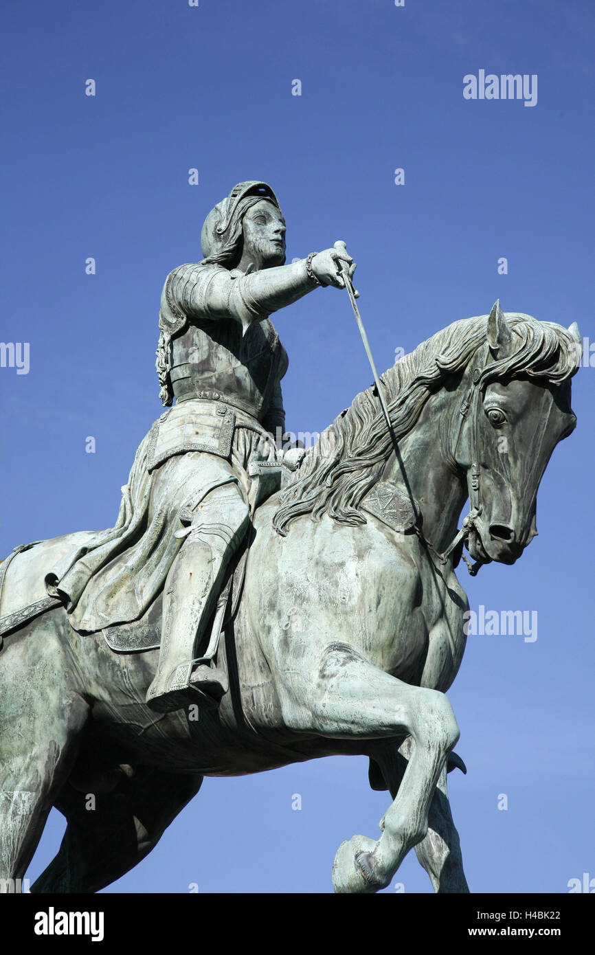 France, Central France, Loire, Orleans, equestrian statue, Jeanne d'Arc (Joan of Arc Stock Photo ...
