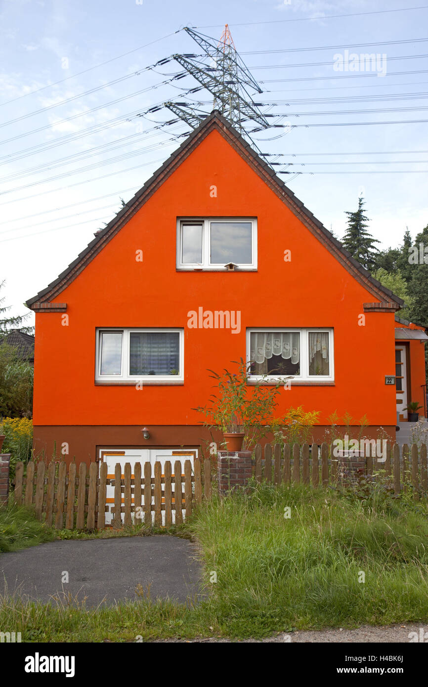 House, architecture, residential house, power supply line Stock Photo ...