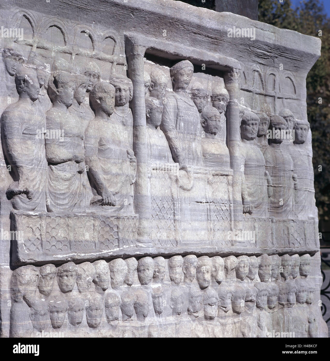 Turkey, Istanbul, relief in the base of the Tuthmosis III Obelisk Stock ...