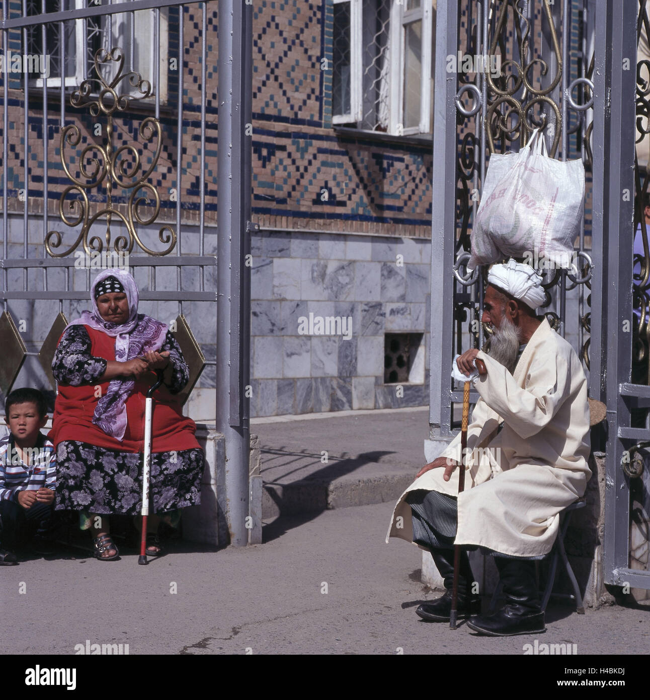 Tajikistan, Duschanbe, entrance to Haji Yakoub Mosque Stock Photo - Alamy