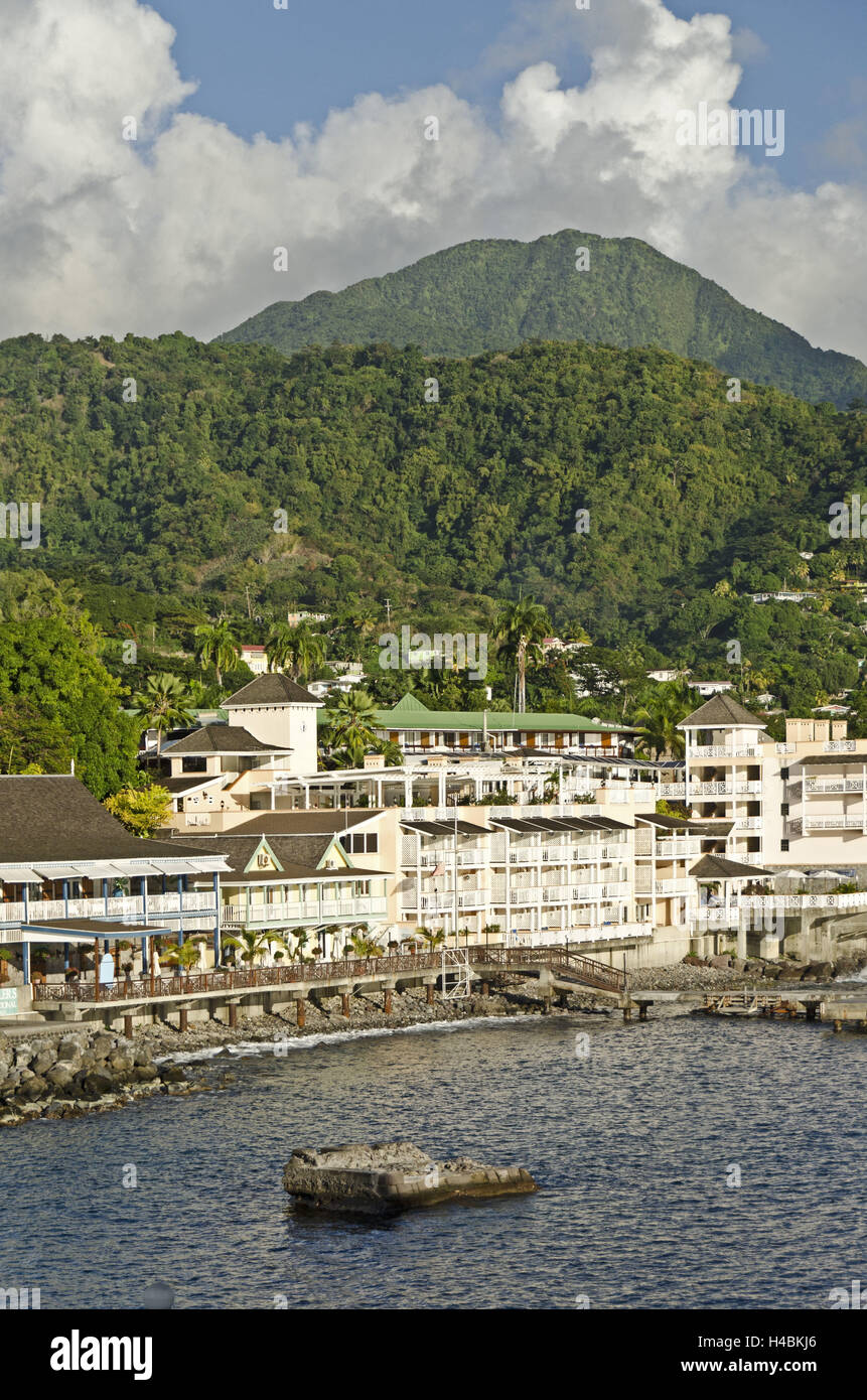The Caribbean, Dominica, Roseau, view from the town Stock Photo - Alamy