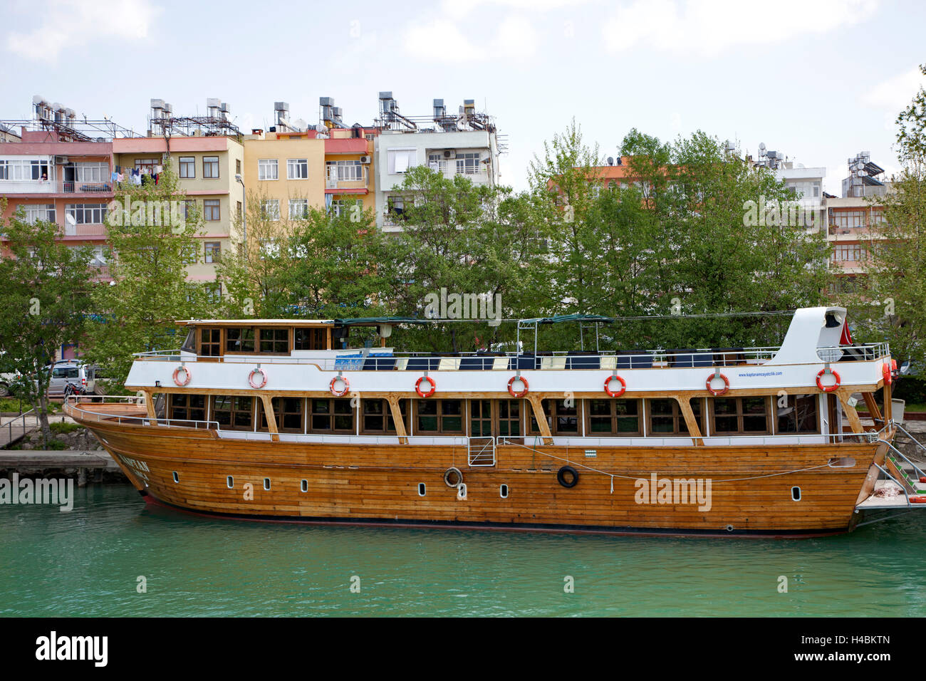 Turkey, river, Manavgat, ship Stock Photo - Alamy