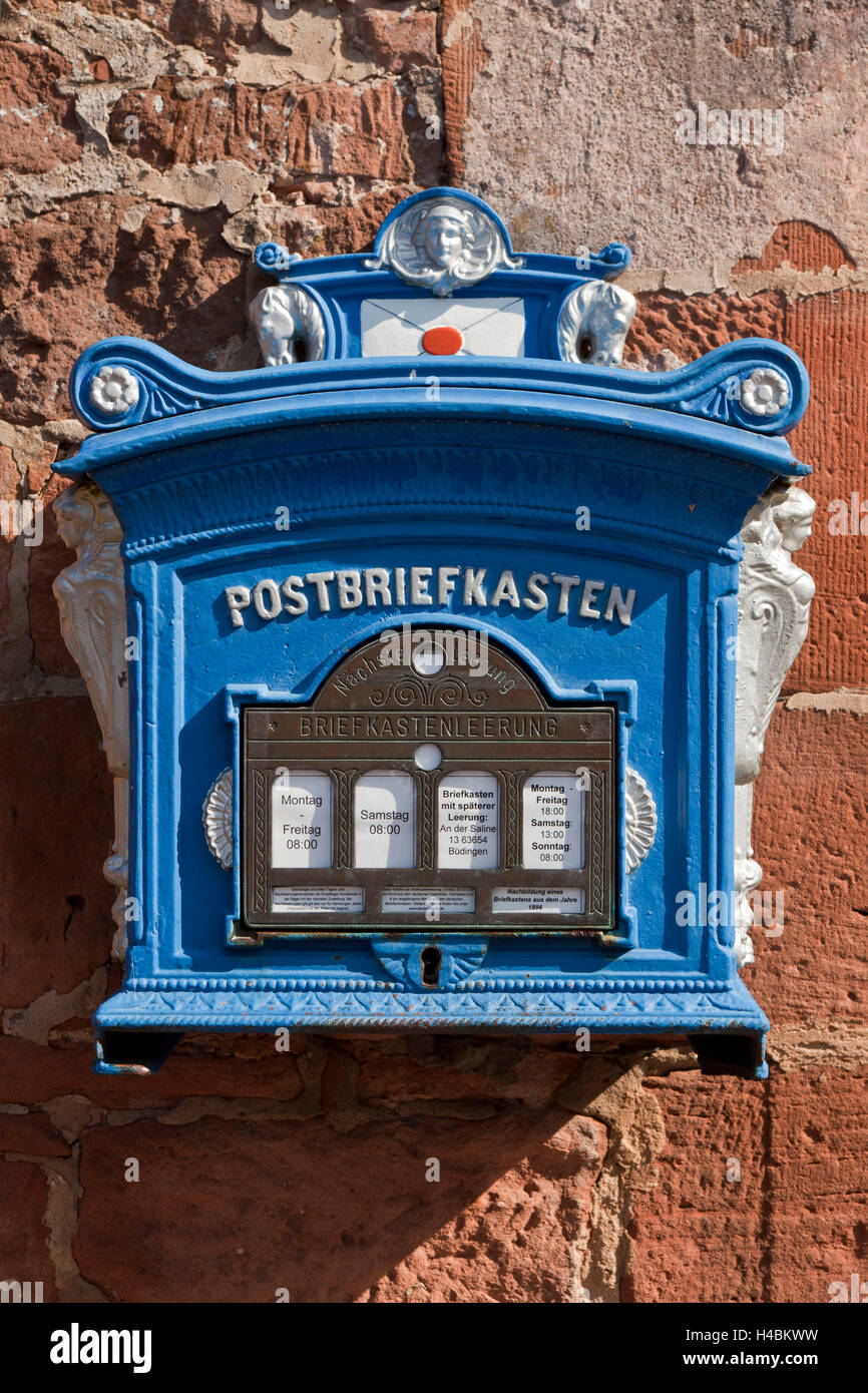 Germany, Hesse, Wetterau, Büdingen, historical mailbox at the castle ...