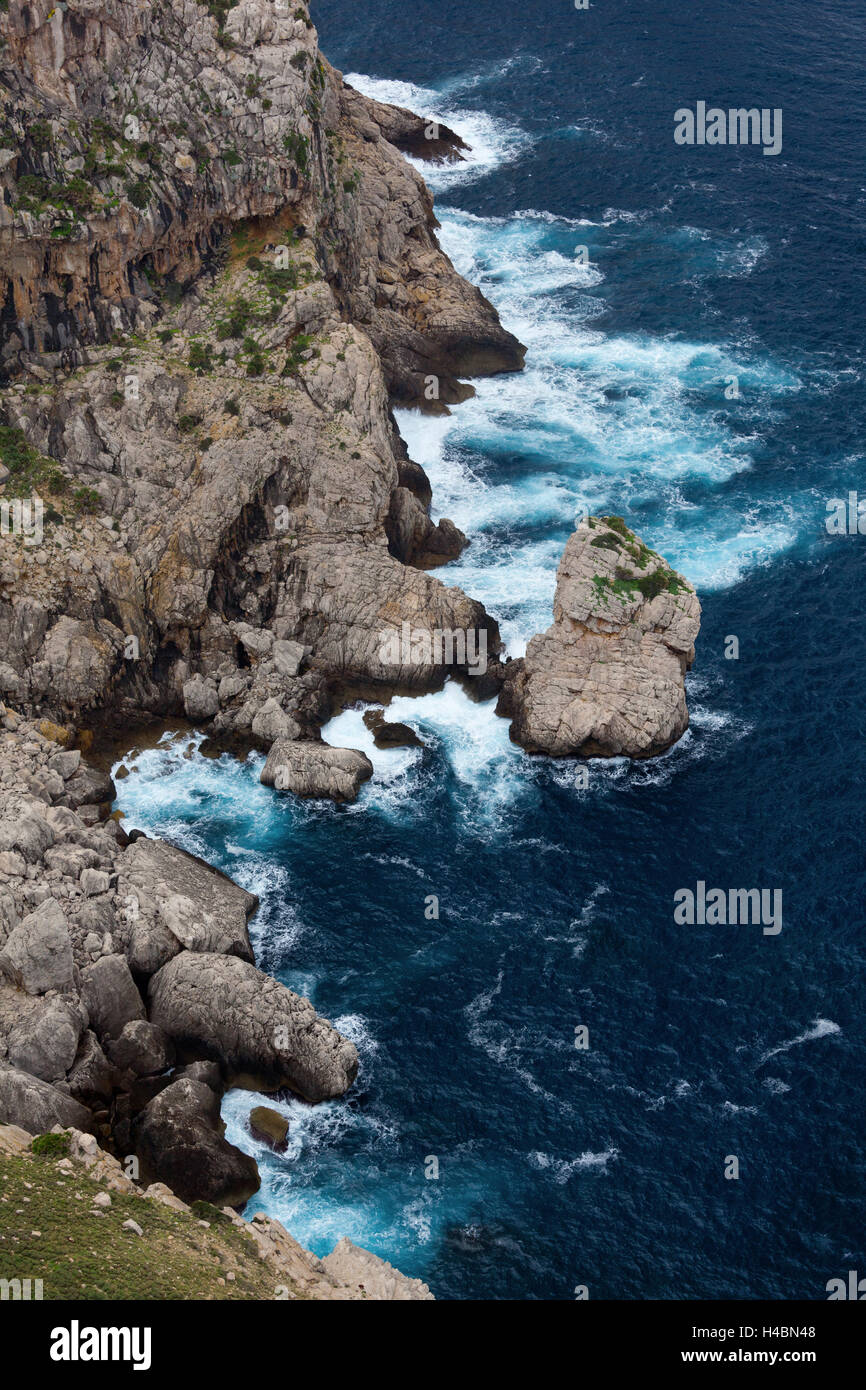 Cap de Formentor, cliffs, coast, sea, the Mediterranean Sea, Majorca ...