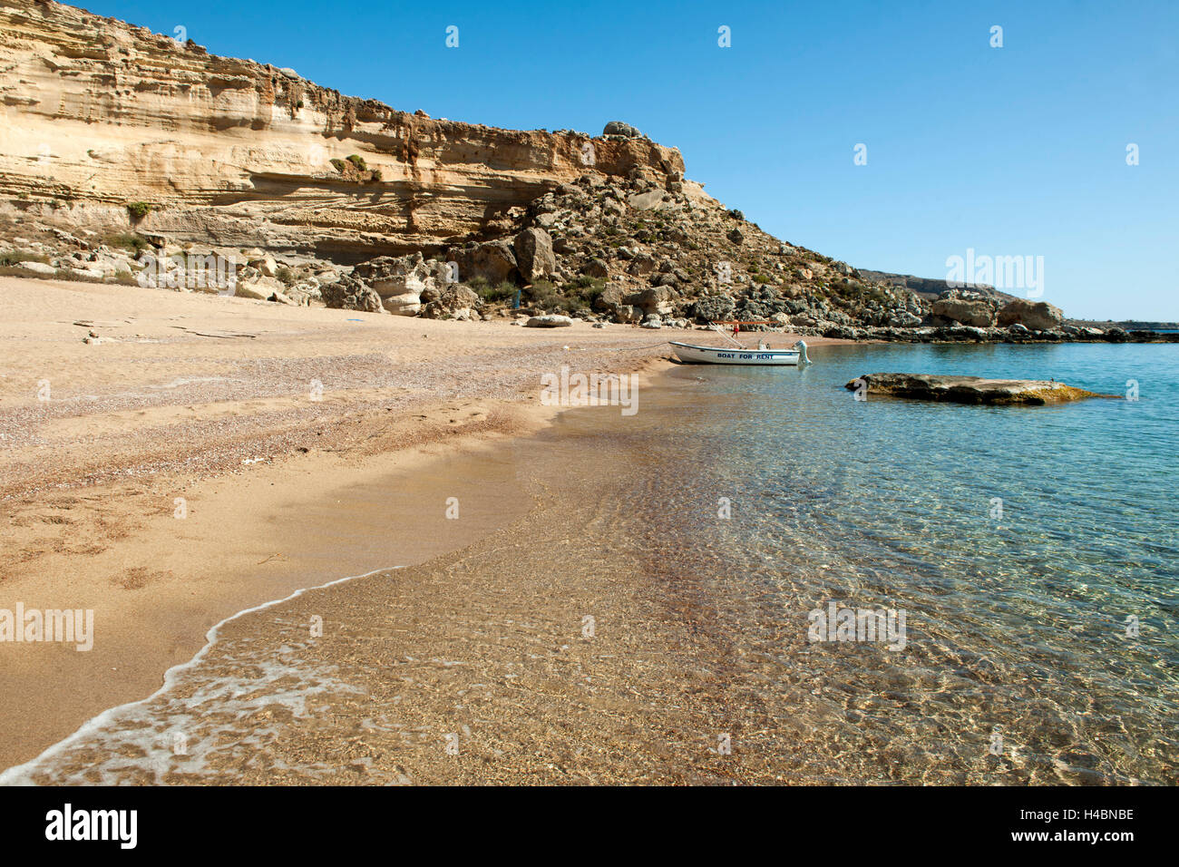 Greece, Rhodes, beach Kokkini Ammos to the south of Stegna Stock Photo ...