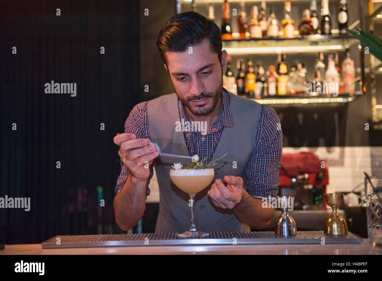 Mixologist in action, Bangkok, Thailand Stock Photo - Alamy