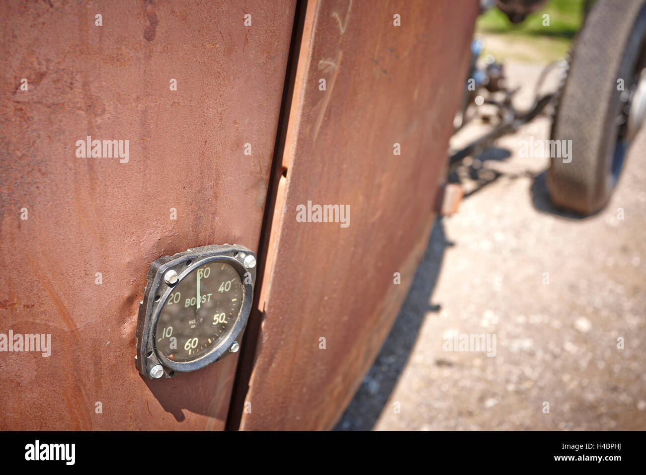Hot-Rod, Rat-Rod, self-built with airplane radial engine Stock Photo ...