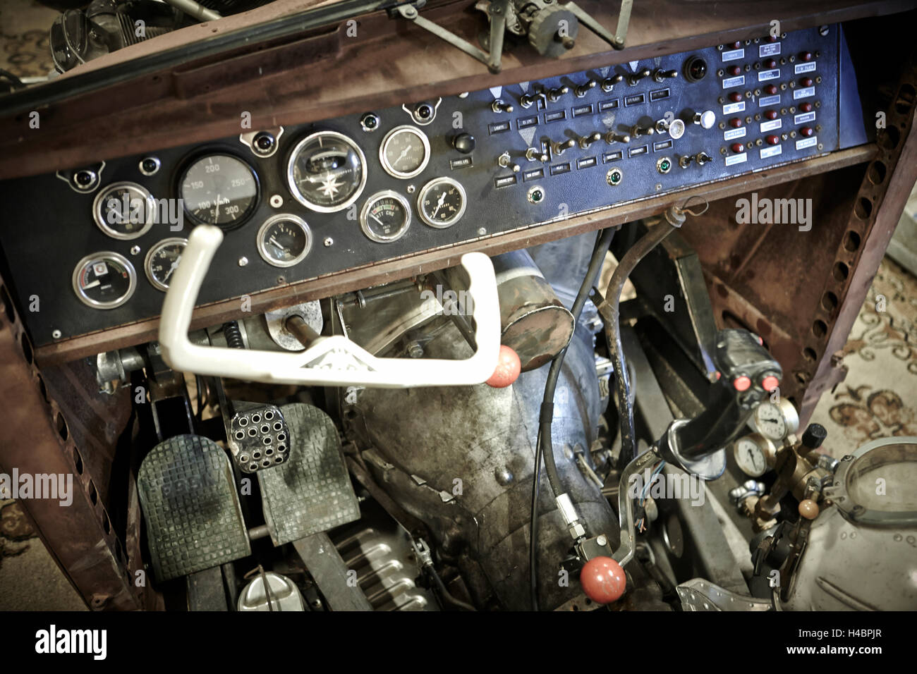 Hot-Rod, Rat-Rod, self-built with airplane radial engine Stock Photo ...