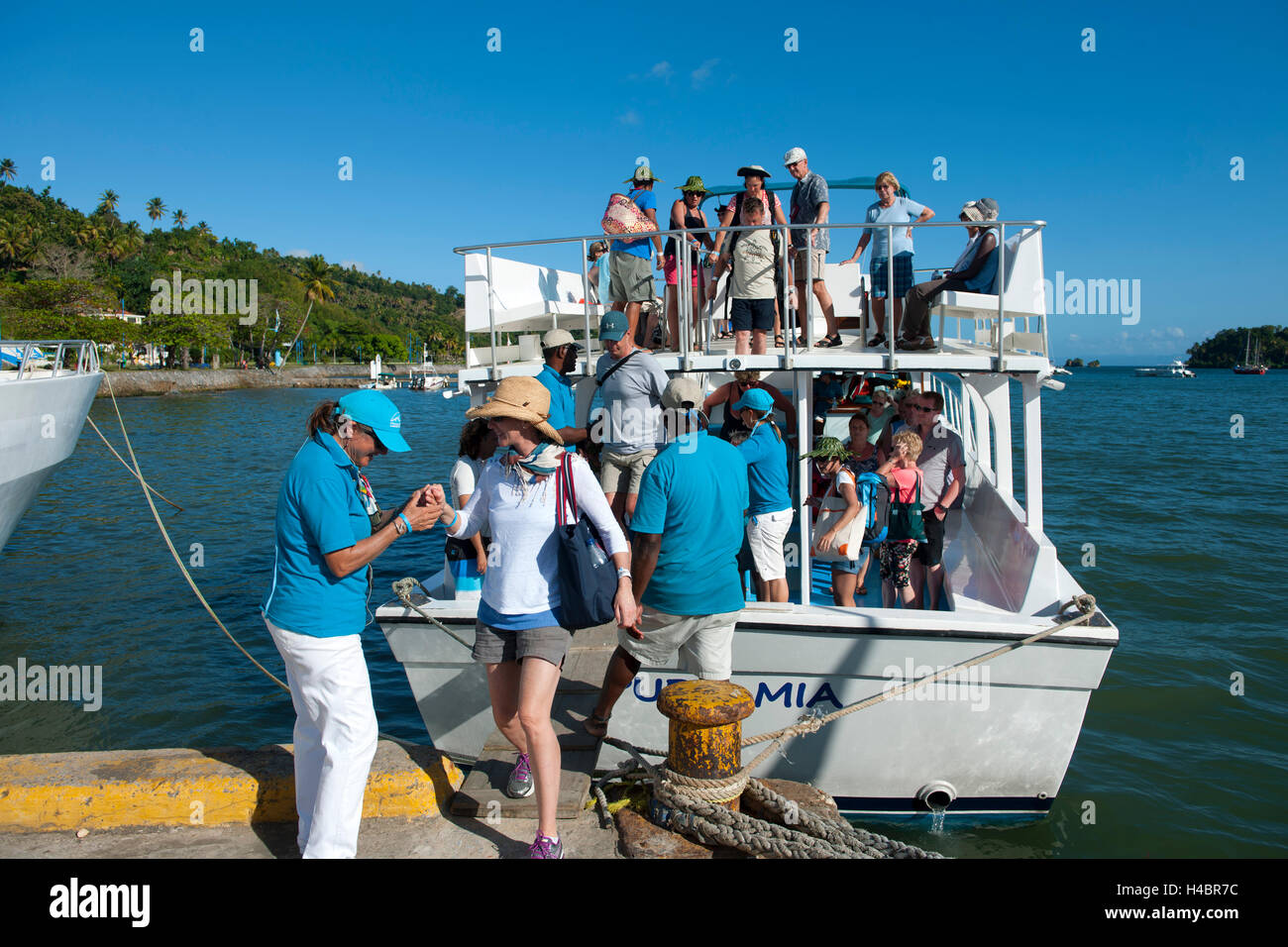 The Dominican Republic, peninsula Samana, Santa Barbara de Samana, boot ...