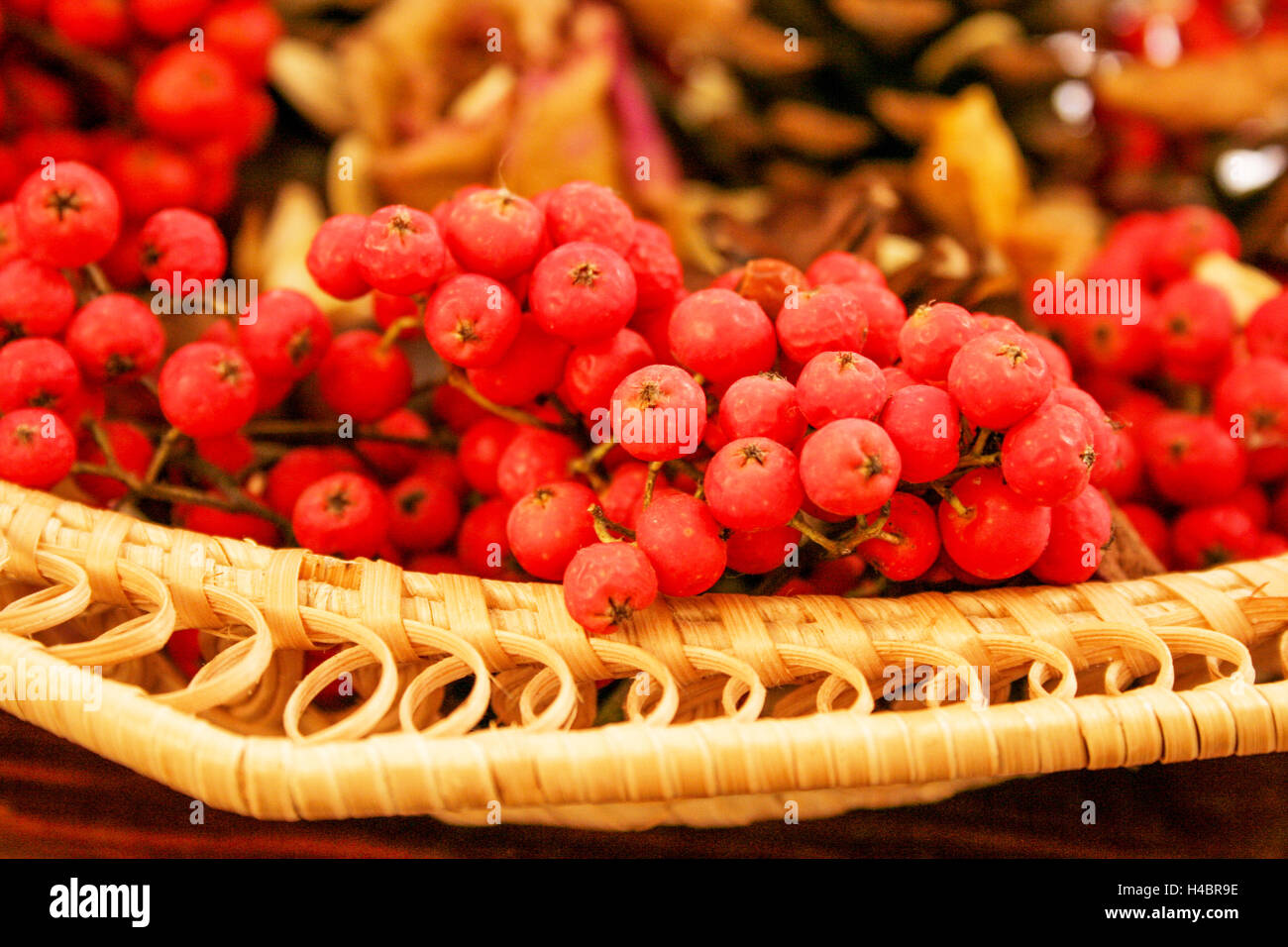 little red berries on a basket Stock Photo - Alamy